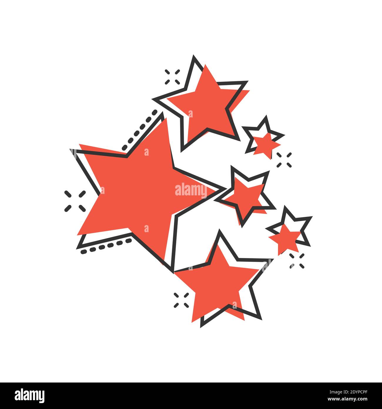 Star icon in comic style. Shape cartoon vector illustration on white ...