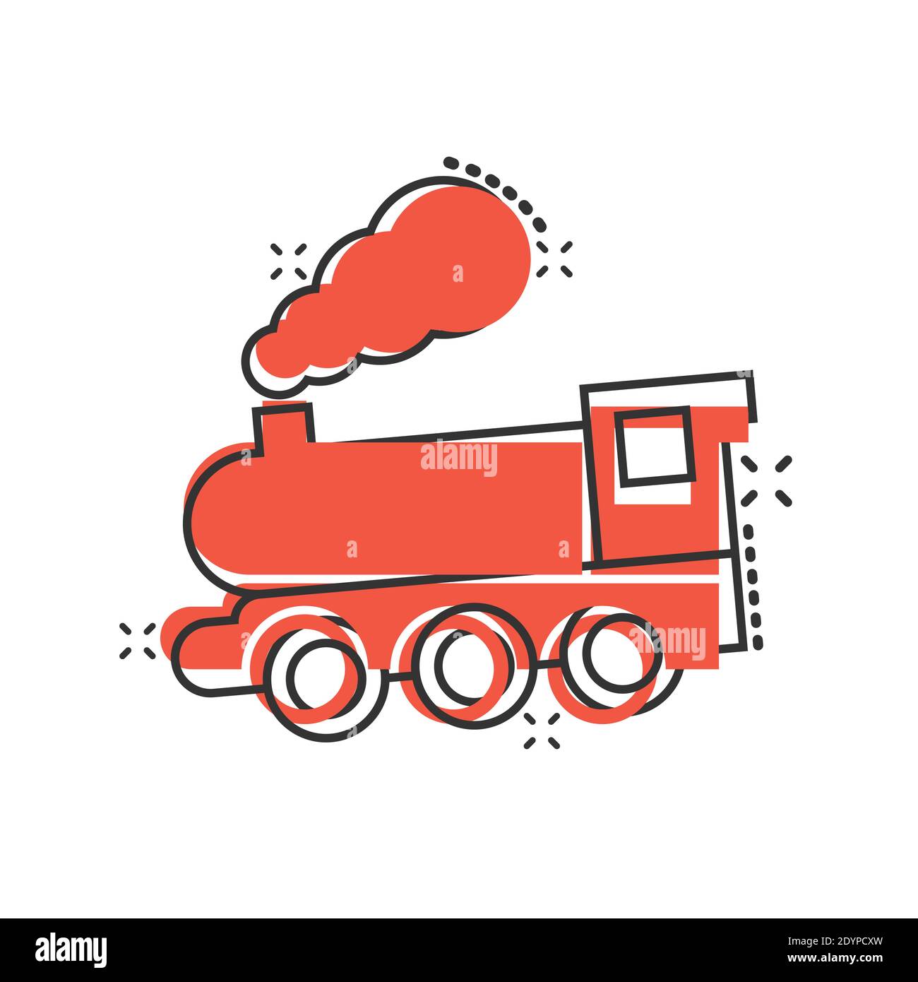 Metro icon in comic style. Train subway cartoon vector illustration on ...