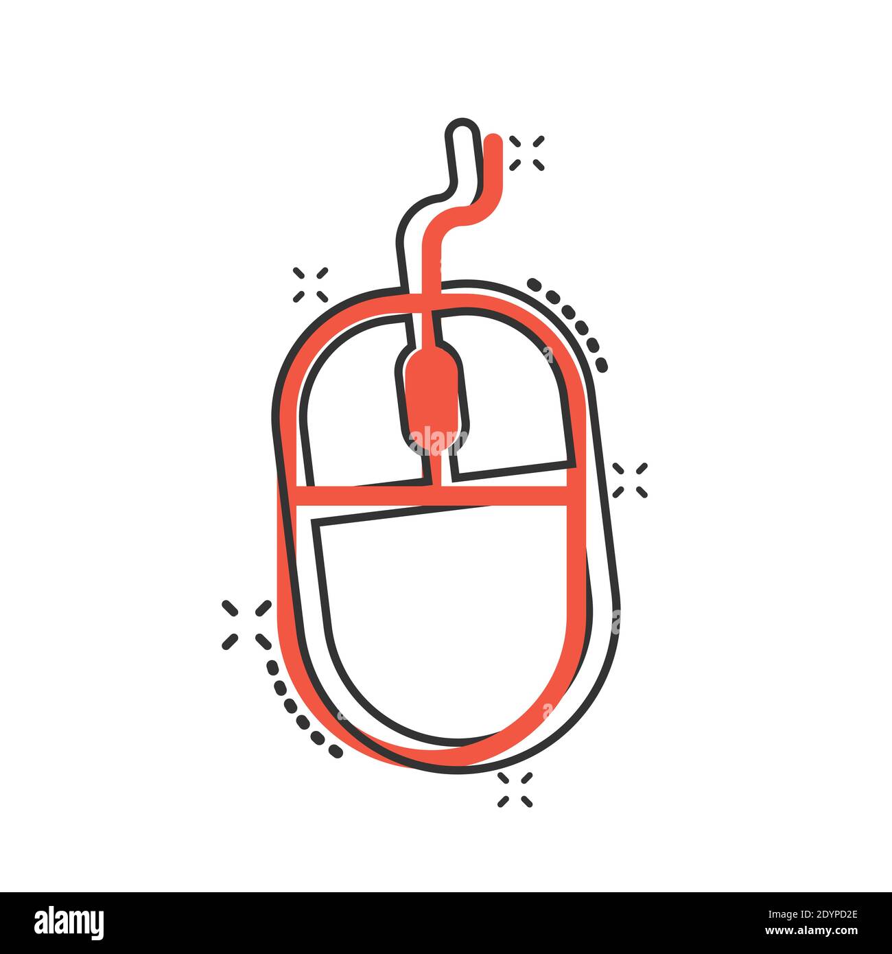 Computer mouse icon in comic style. Cursor cartoon vector illustration ...