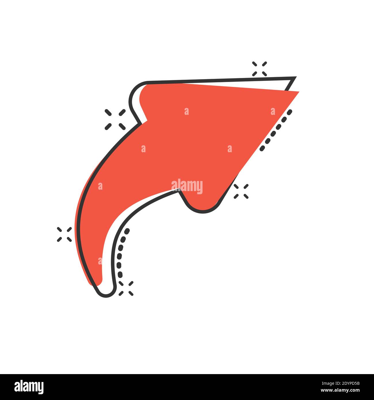 Share button icon in comic style. Arrow cartoon sign vector ...