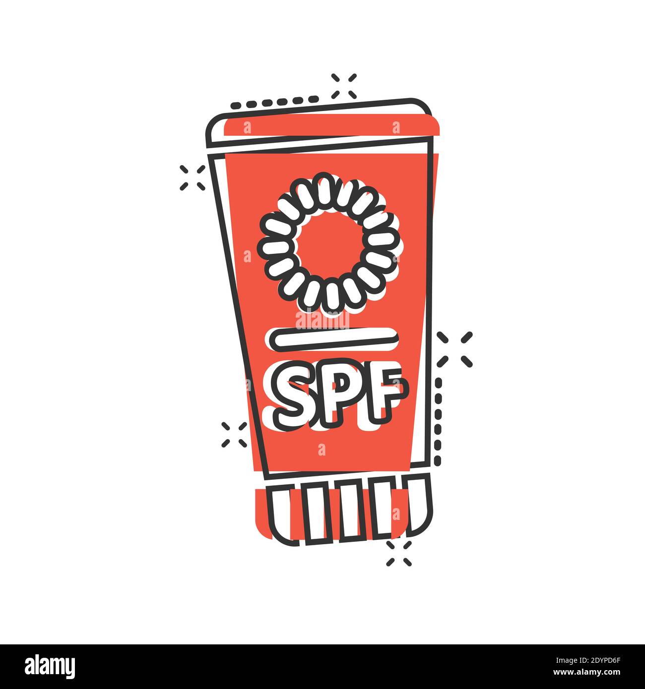 Sun protection icon in comic style. Sunblock cream cartoon vector ...