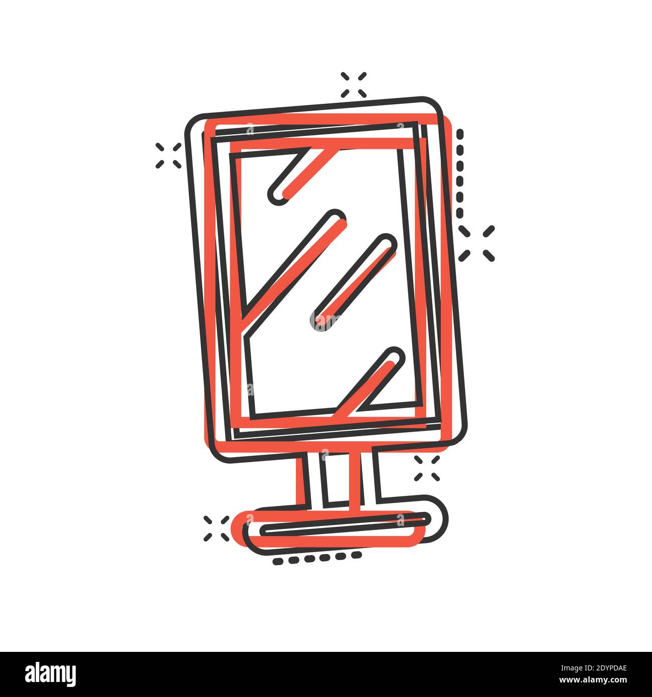 Billboard icon in comic style. Citylight display cartoon vector ...