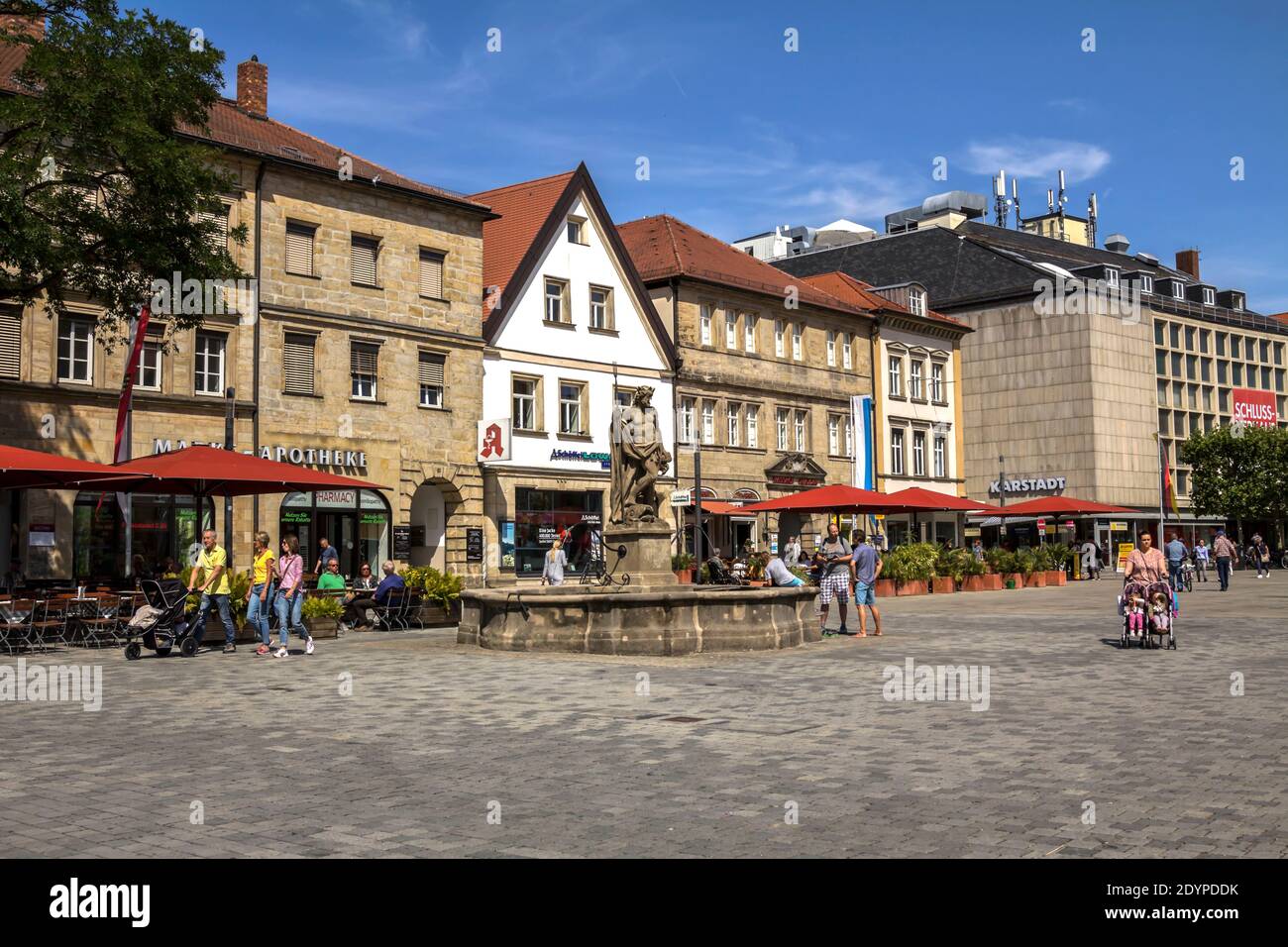 BAYREUTH, GERMANY - July 10, 2019: Bavarian Town Bayreuth, Downtown ...