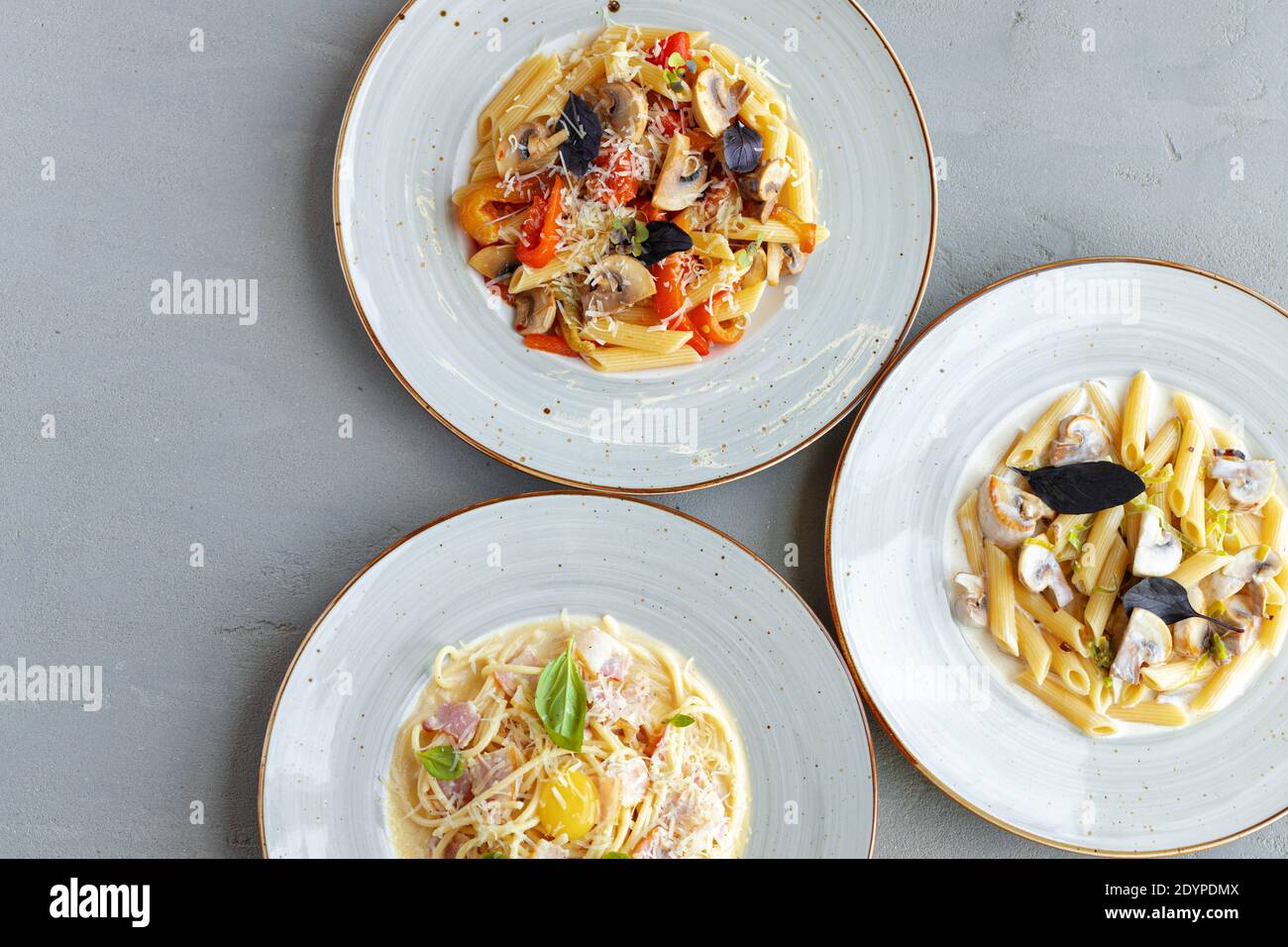 Food three types pasta hi-res stock photography and images - Alamy