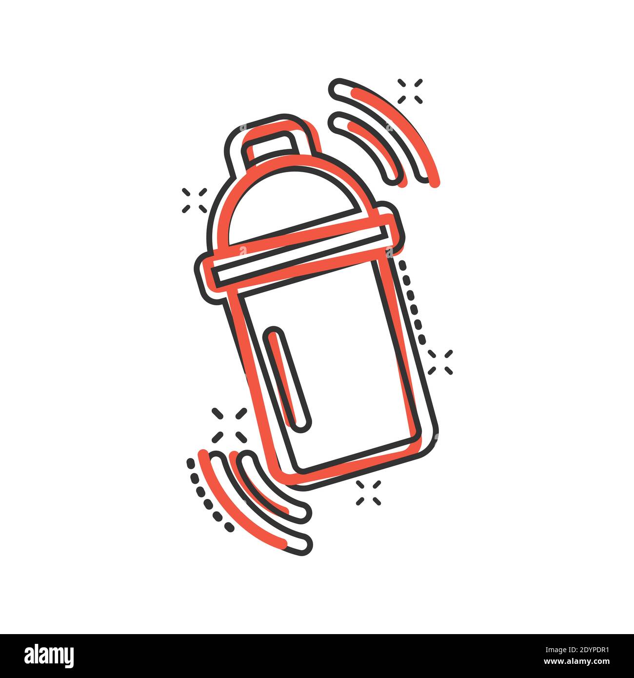 Shaker cocktail icon in comic style. Alcohol bottle cartoon vector ...