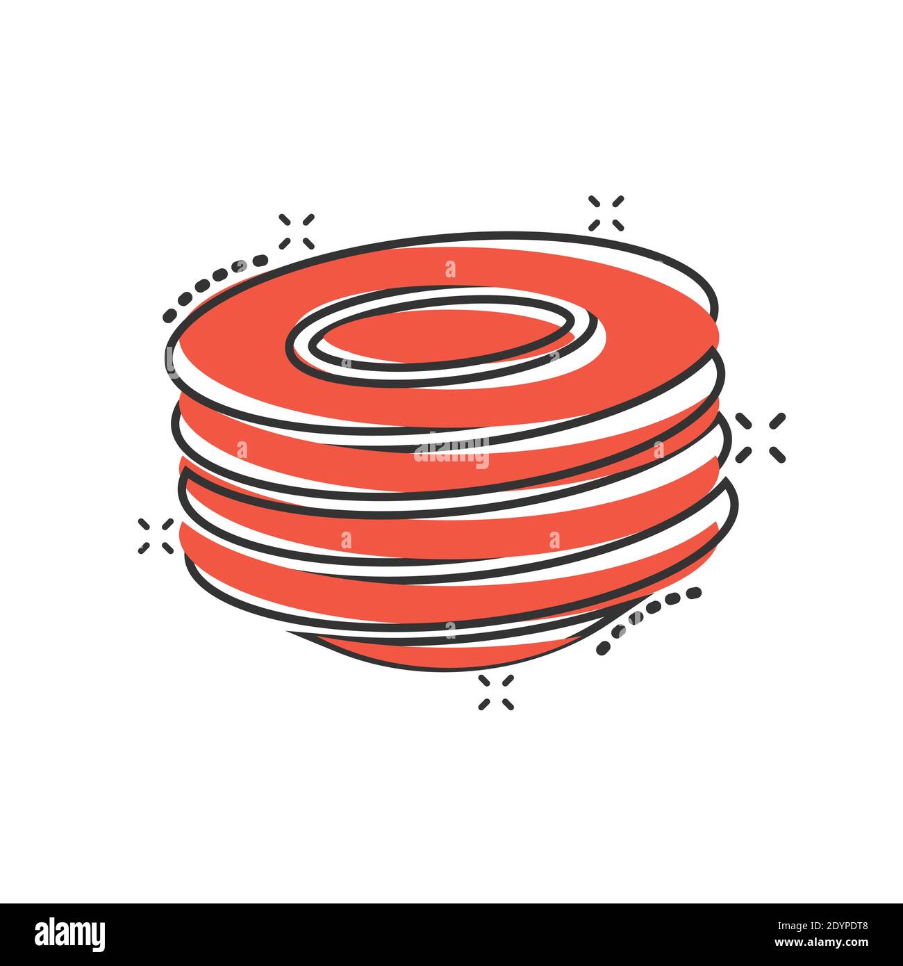 Plate icon in comic style. Dish cartoon vector illustration on white ...