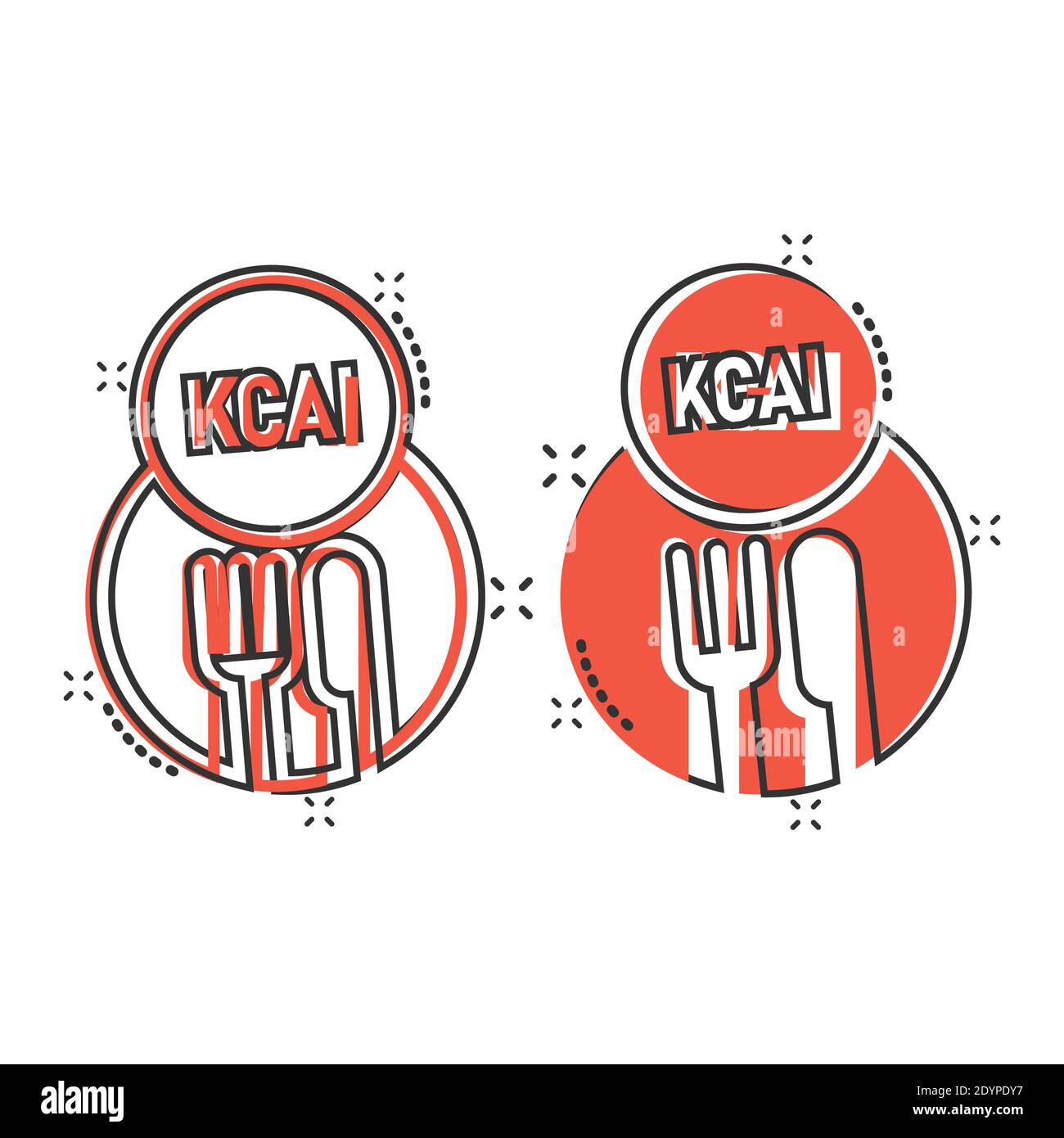 Kcal icon in comic style. Diet cartoon vector illustration on white ...