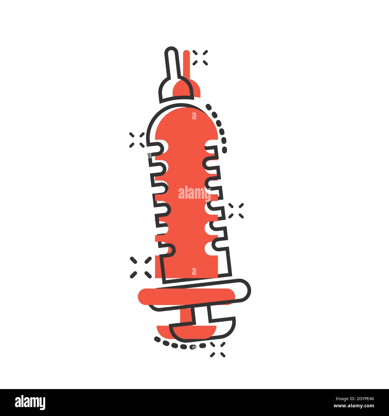 Syringe icon in comic style. Inject needle cartoon vector illustration ...