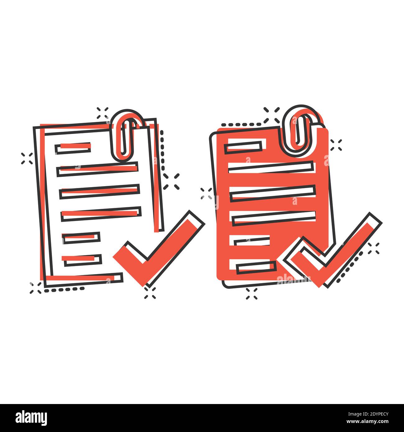 Approved document icon in comic style. Authorize cartoon vector ...