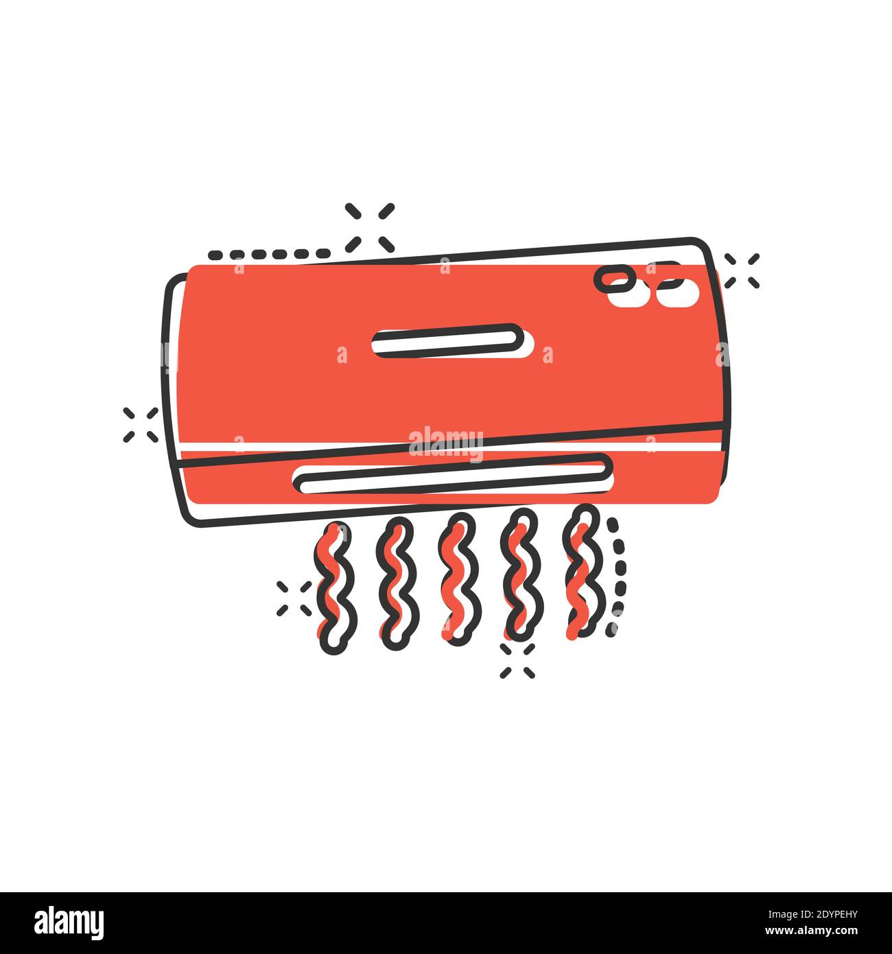 Conditioner icon in comic style. Cooler cartoon vector illustration on ...