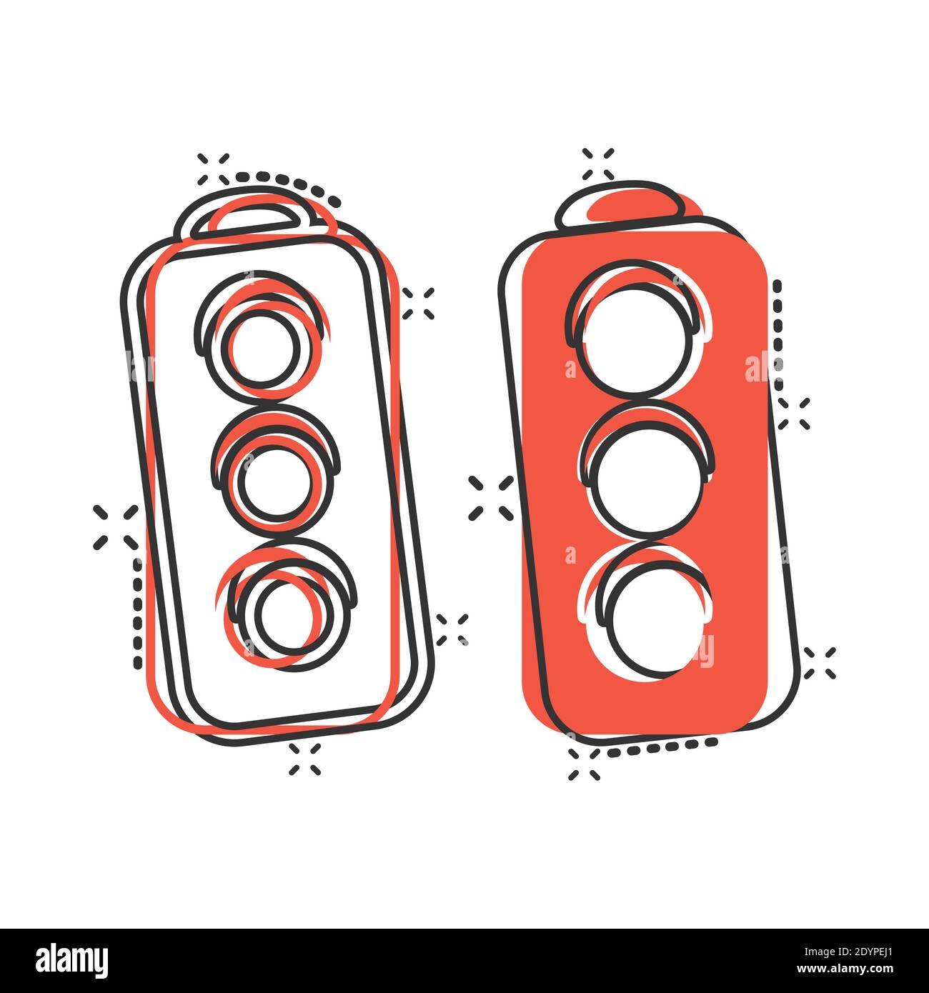 Semaphore icon in comic style. Traffic light cartoon vector ...