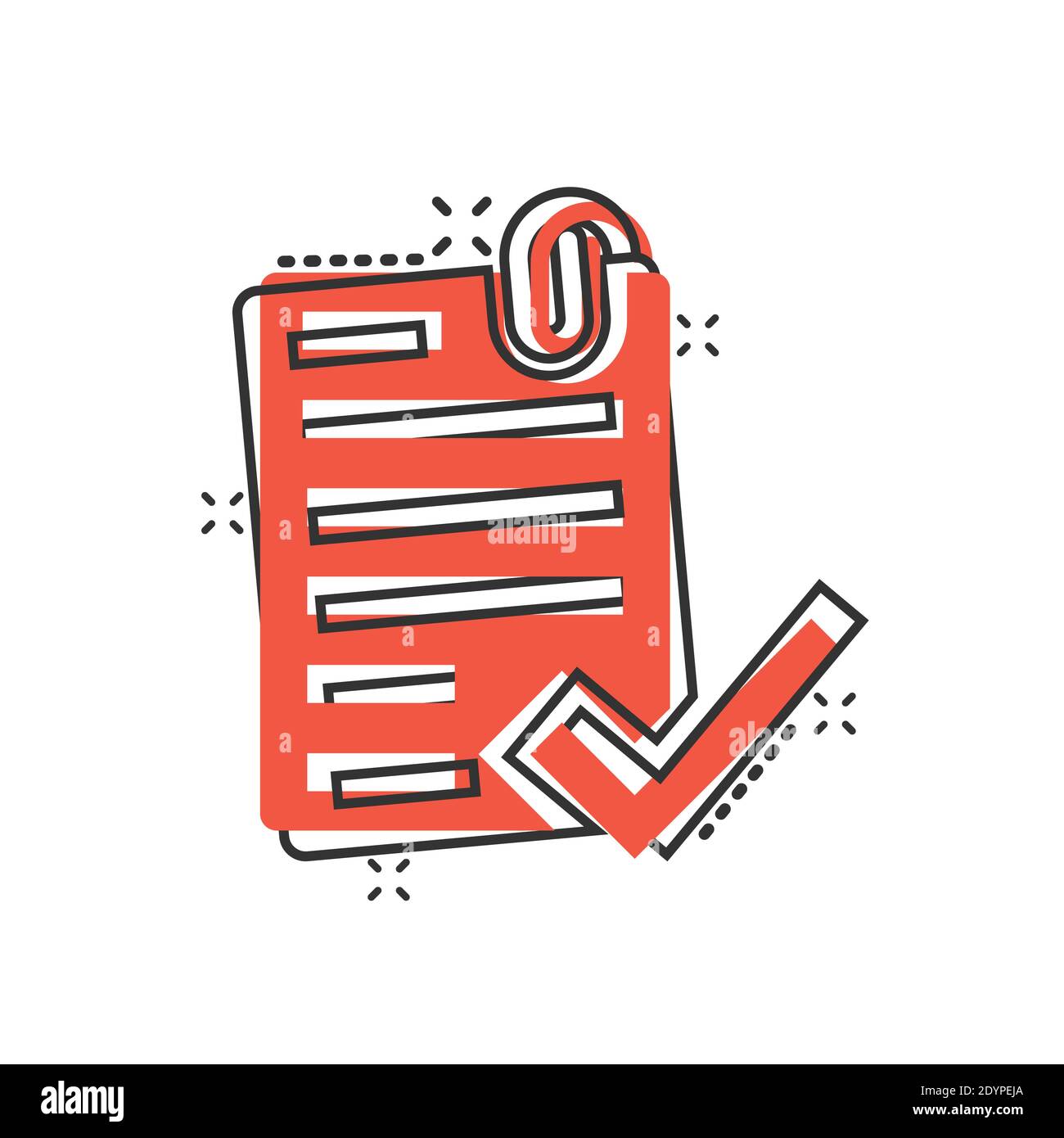 Approved document icon in comic style. Authorize cartoon vector ...