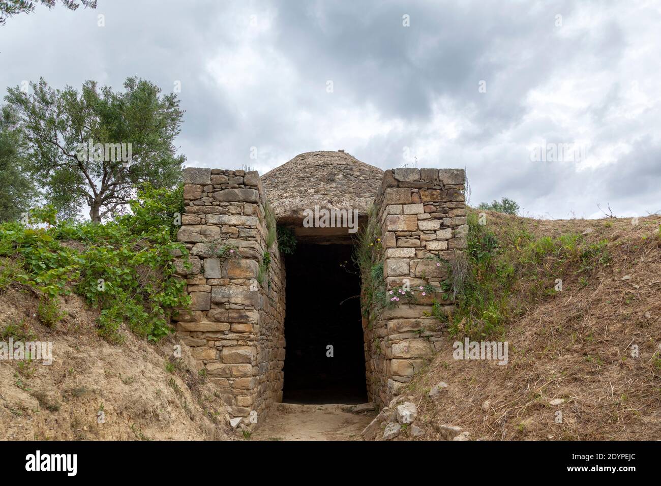 Vaulted tomb at the Archaeological site of King Nestor's Palace, in ...