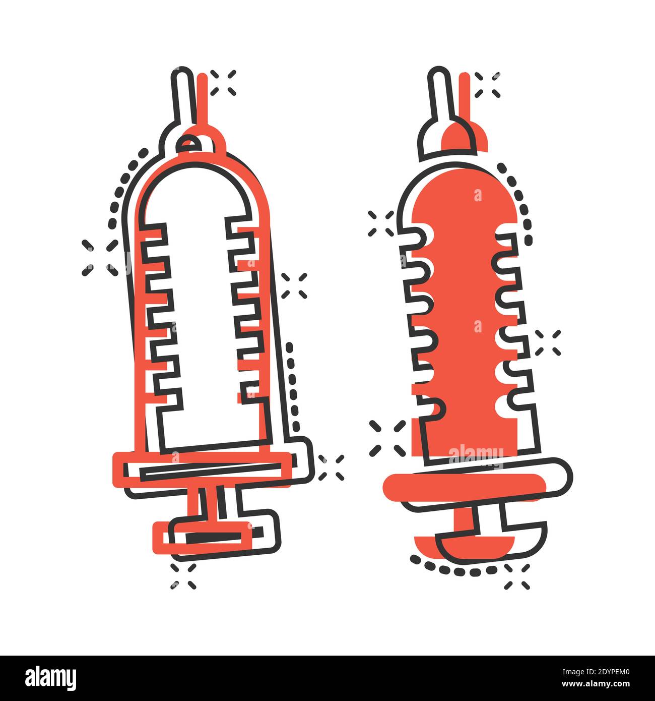 Syringe icon in comic style. Inject needle cartoon vector illustration ...