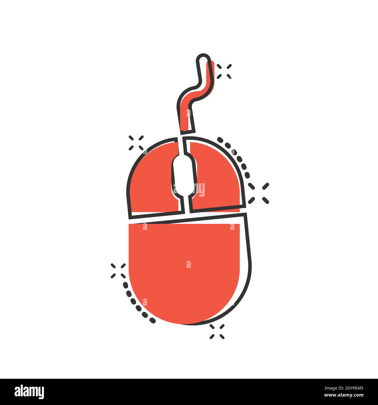 Computer mouse icon in comic style. Cursor cartoon vector illustration ...