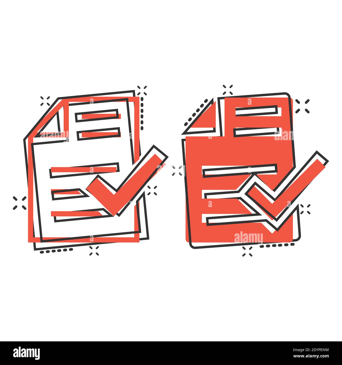 Approved document icon in comic style. Authorize cartoon vector ...