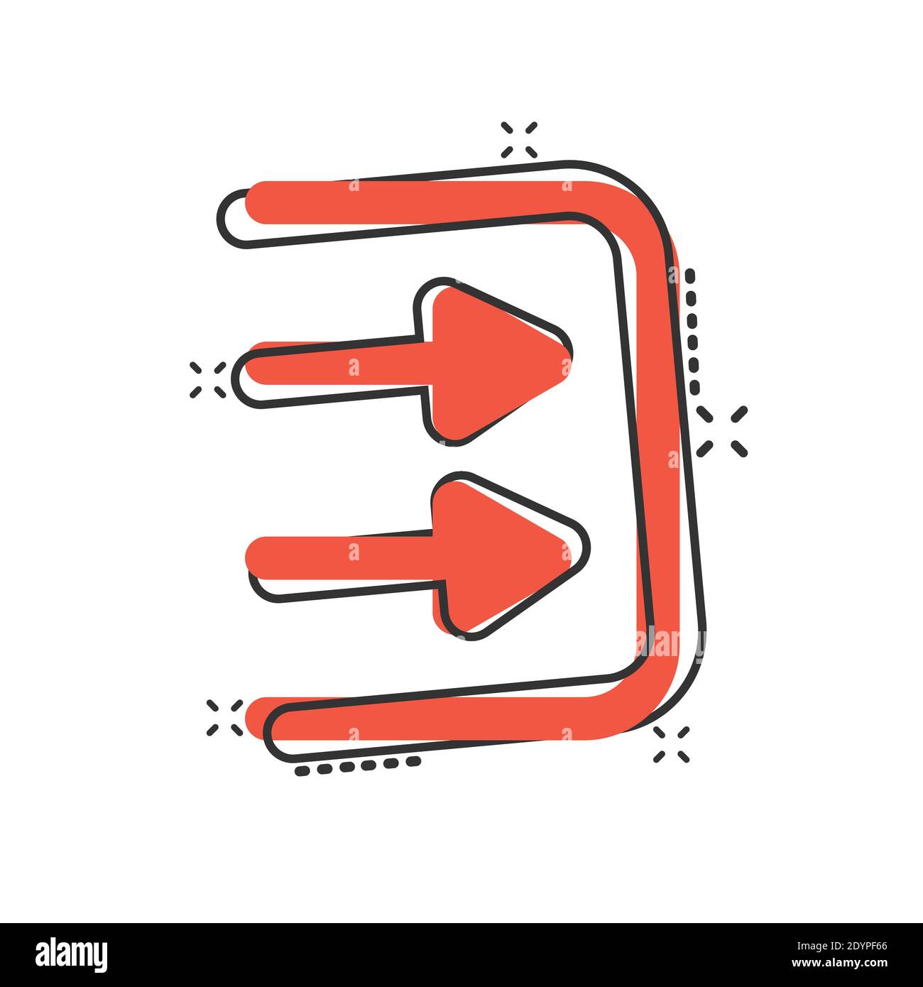 Login icon in comic style. Arrow access cartoon vector illustration on ...