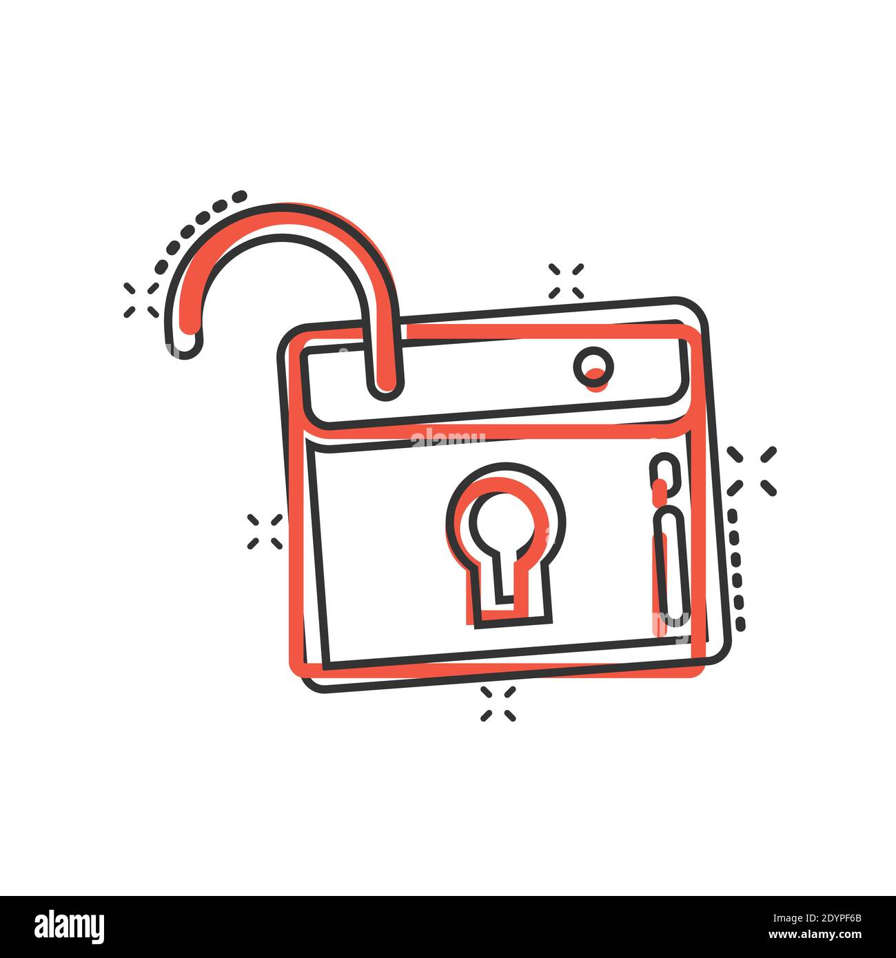 Locker icon in comic style. Padlock password cartoon vector ...