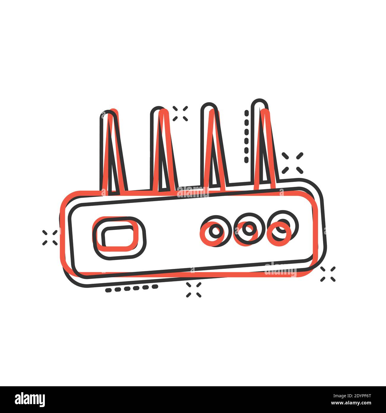 Wifi router icon in comic style. Broadband cartoon vector illustration ...