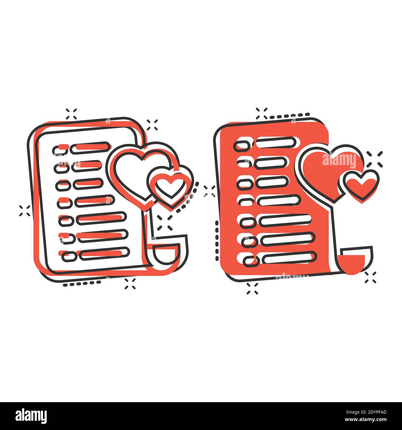 Wishlist icon in comic style. Like document cartoon vector illustration ...