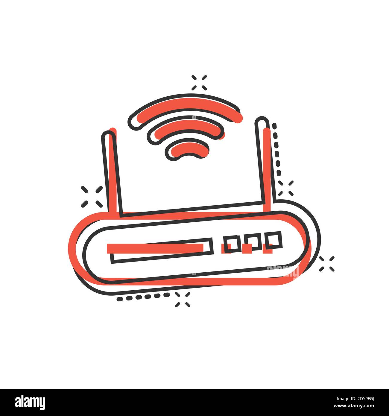 Wifi router icon in comic style. Broadband cartoon vector illustration ...