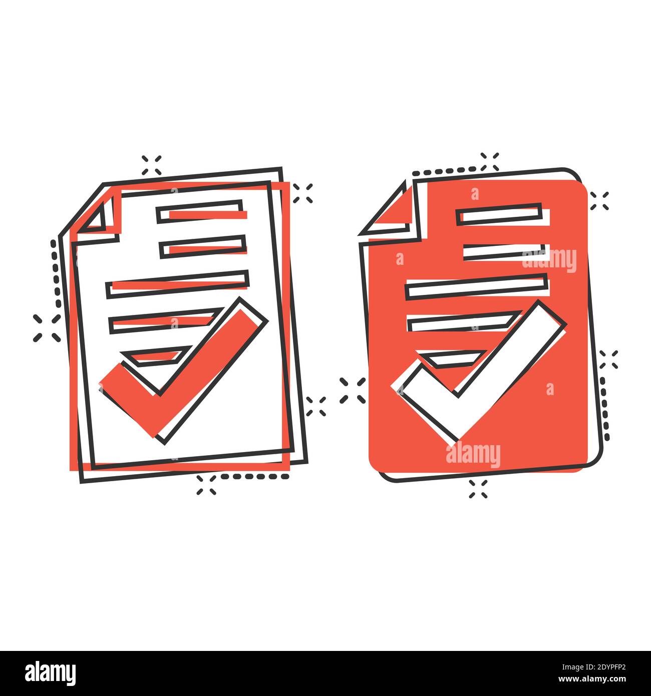 Approved document icon in comic style. Authorize cartoon vector ...