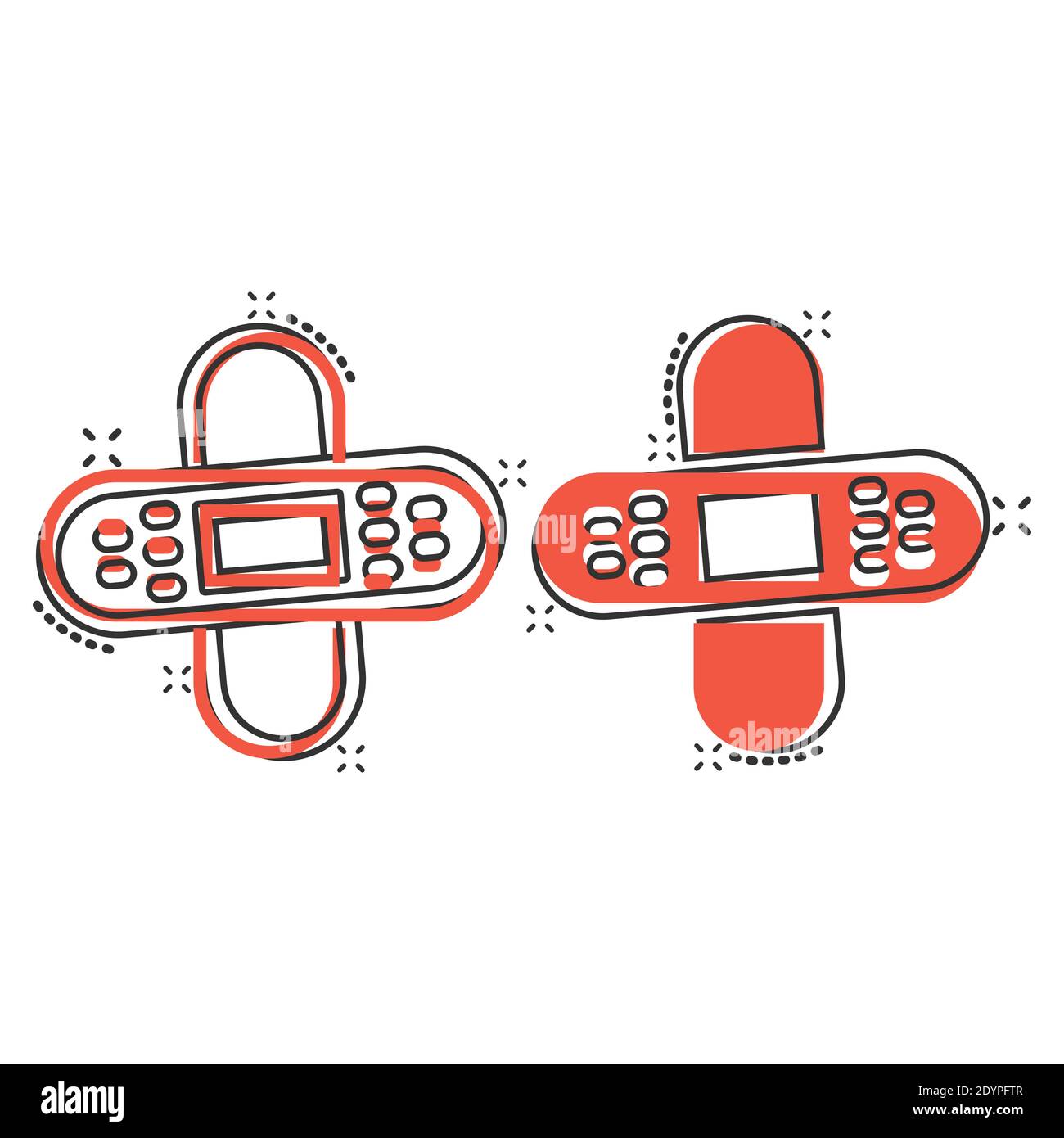 Bandage icon in comic style. Plaster cartoon vector illustration on ...