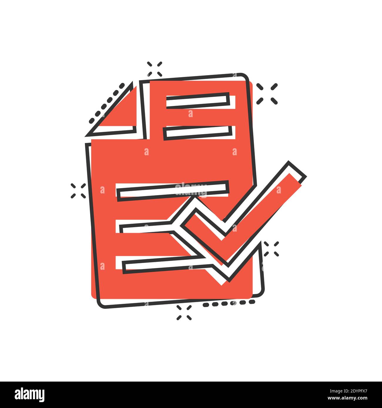 Approved document icon in comic style. Authorize cartoon vector ...