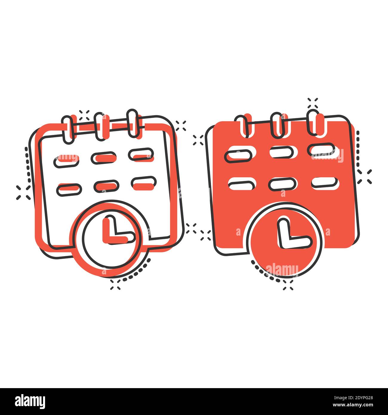 Calendar icon in comic style. Agenda cartoon vector illustration on ...
