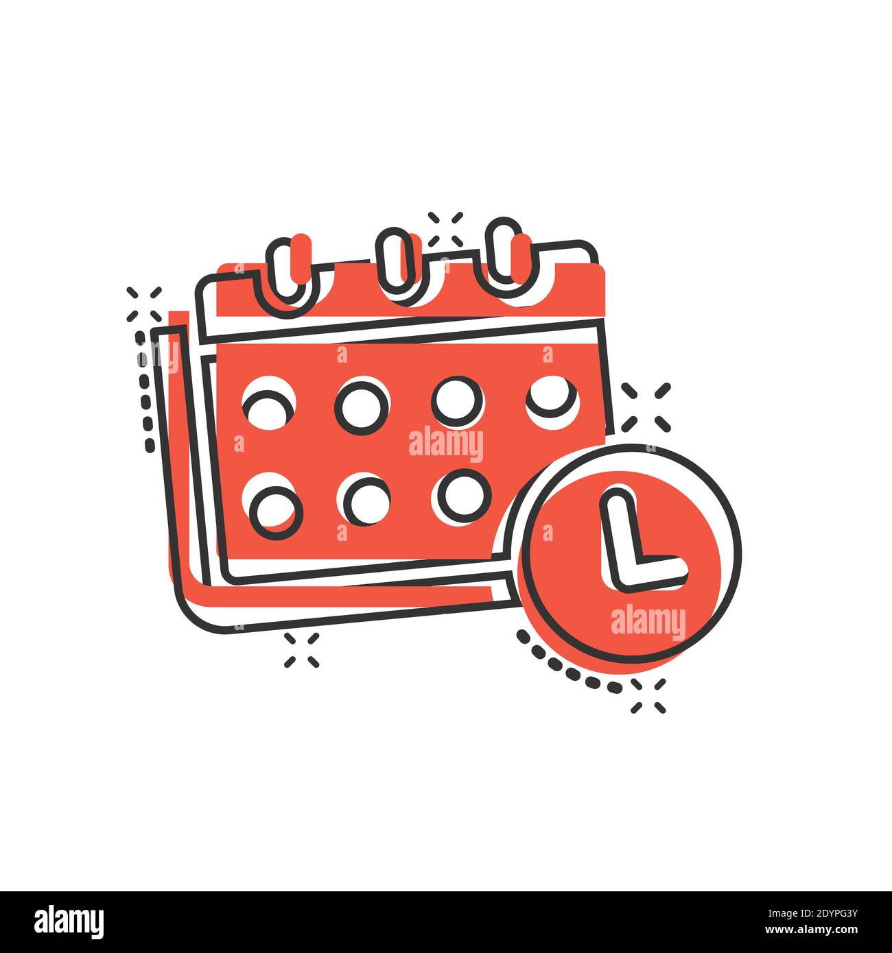 Calendar icon in comic style. Agenda cartoon vector illustration on ...