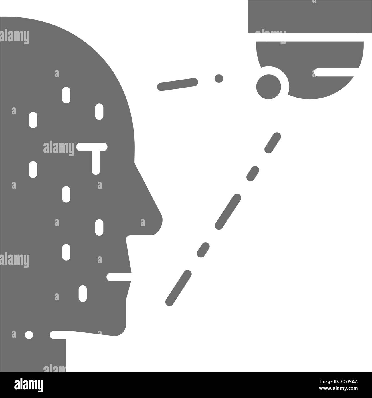 Biometric face verification, face scanning grey icon Stock Vector Image ...