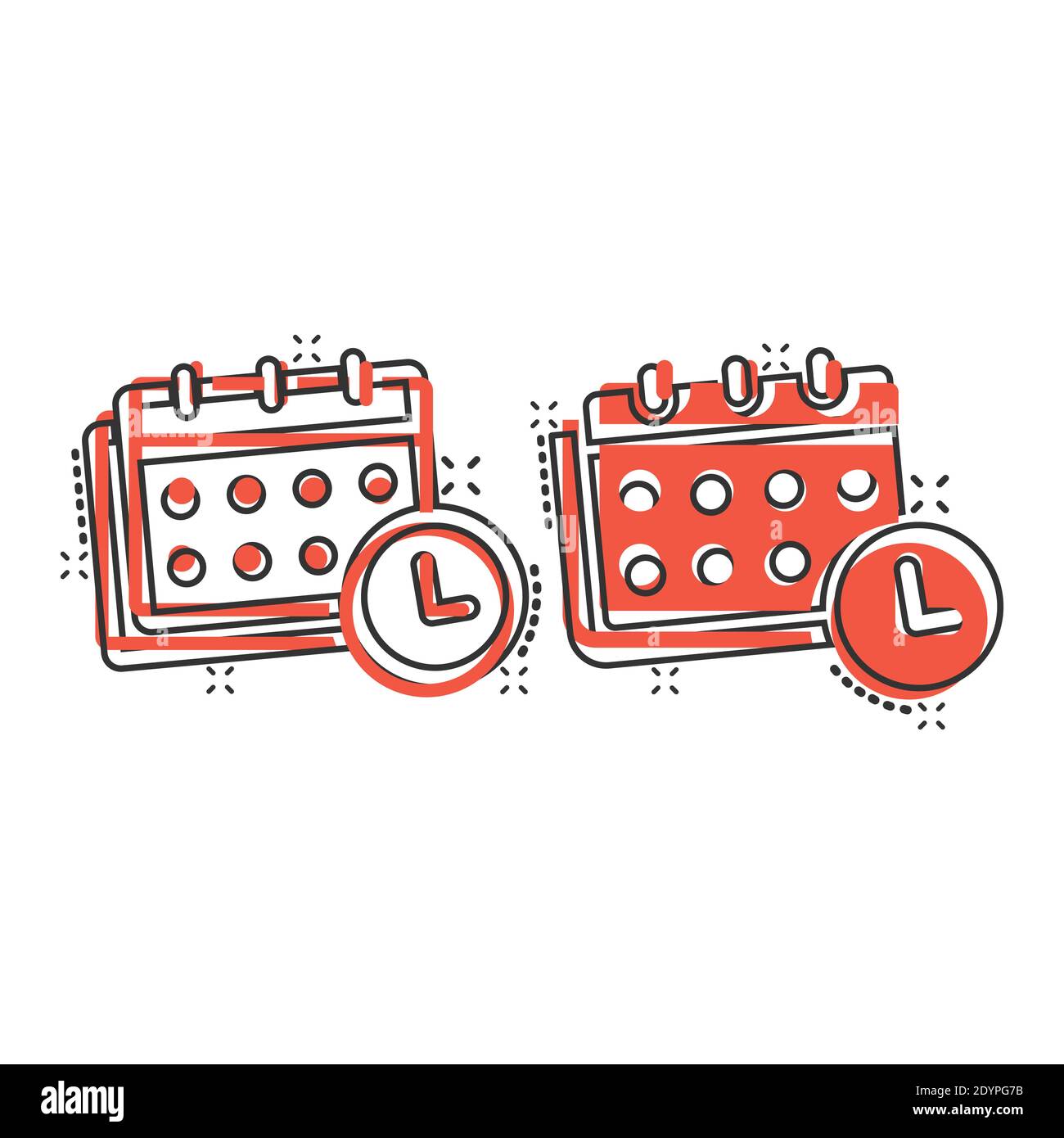 Calendar icon in comic style. Agenda cartoon vector illustration on ...