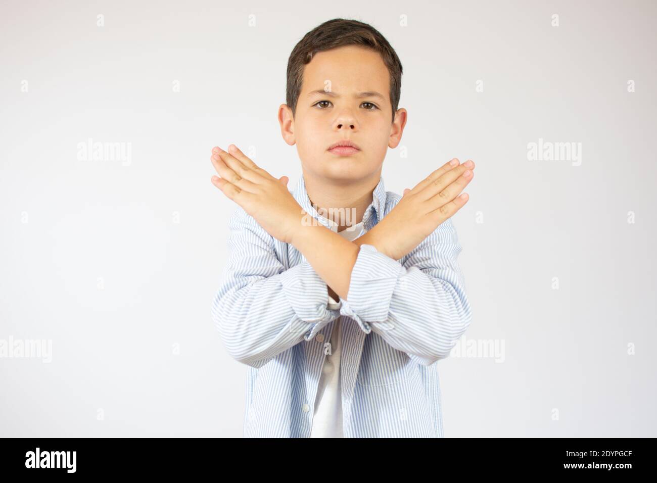 Little boy caucasian kid wearing casual clothes rejection expression ...