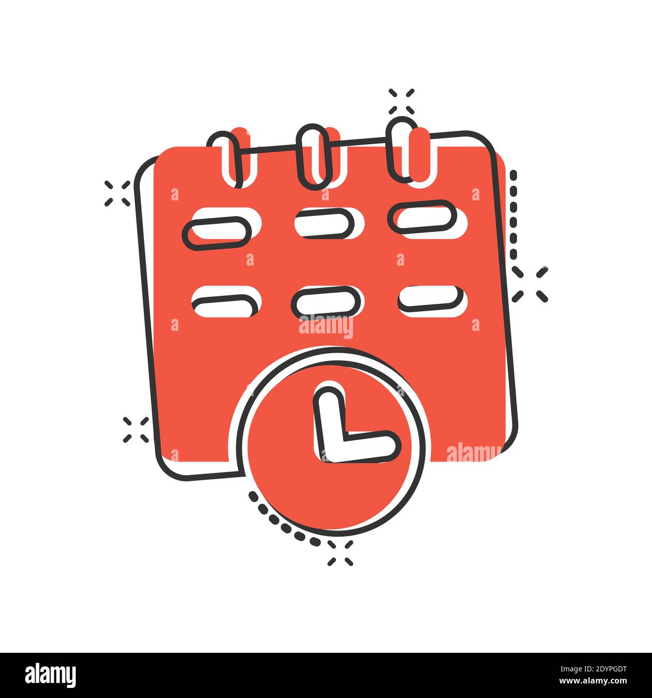 Calendar icon in comic style. Agenda cartoon vector illustration on ...