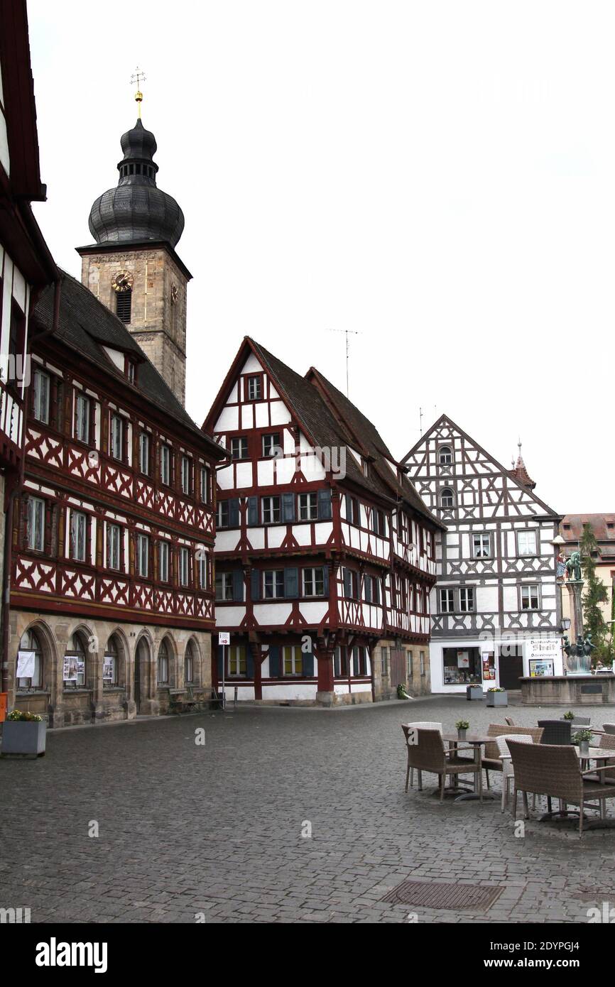 Traditional German houses of the Old Town, Forchheim, Bavaria Stock ...