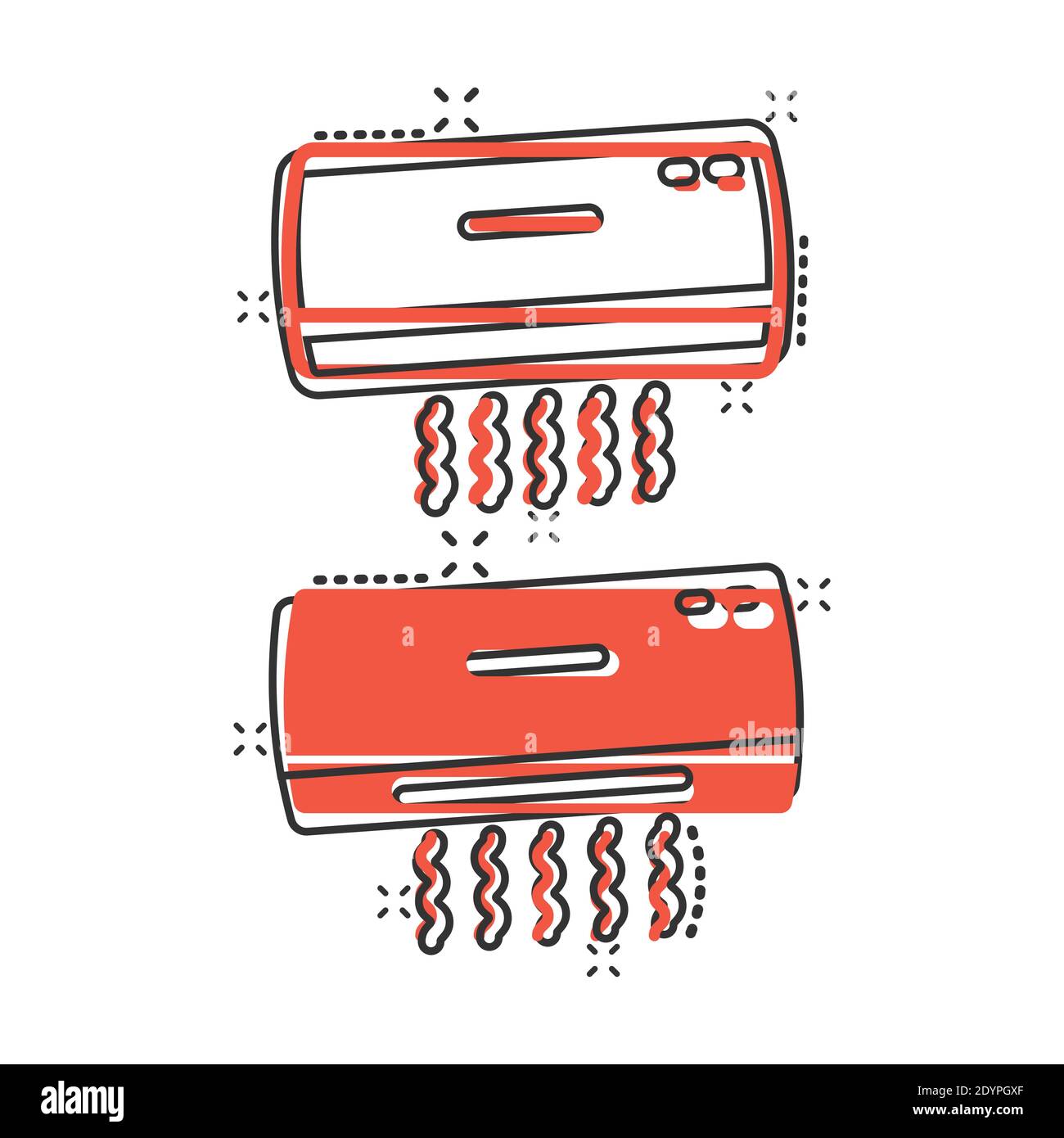 Conditioner icon in comic style. Cooler cartoon vector illustration on ...