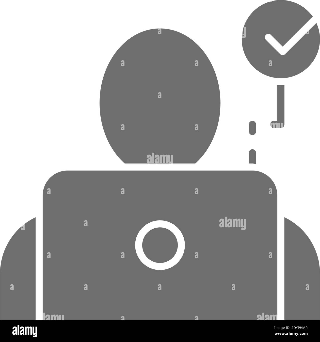 Face verification for laptop, face scans for notebook grey icon Stock ...