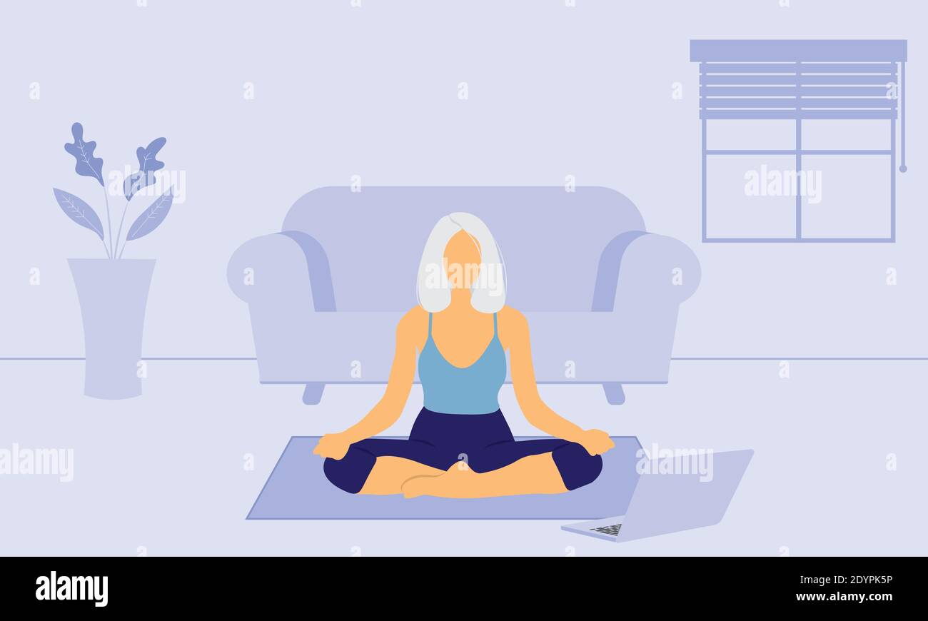 Online yoga training active Stock Vector Images - Alamy