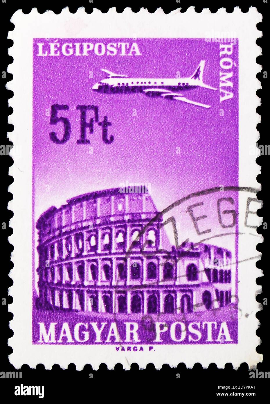 MOSCOW, RUSSIA - AUGUST 19, 2019: Postage stamp printed in Hungary ...