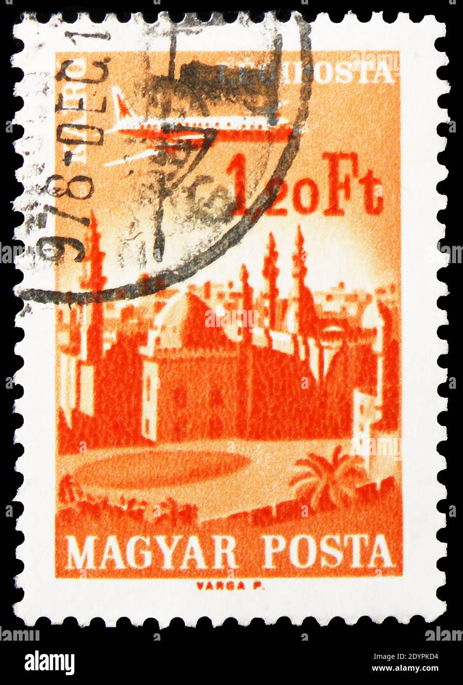 MOSCOW, RUSSIA - AUGUST 19, 2019: Postage stamp printed in Hungary ...