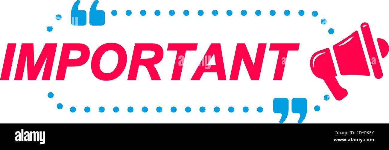 Important labels. Speech bubbles with megaphone icon. Advertising and ...