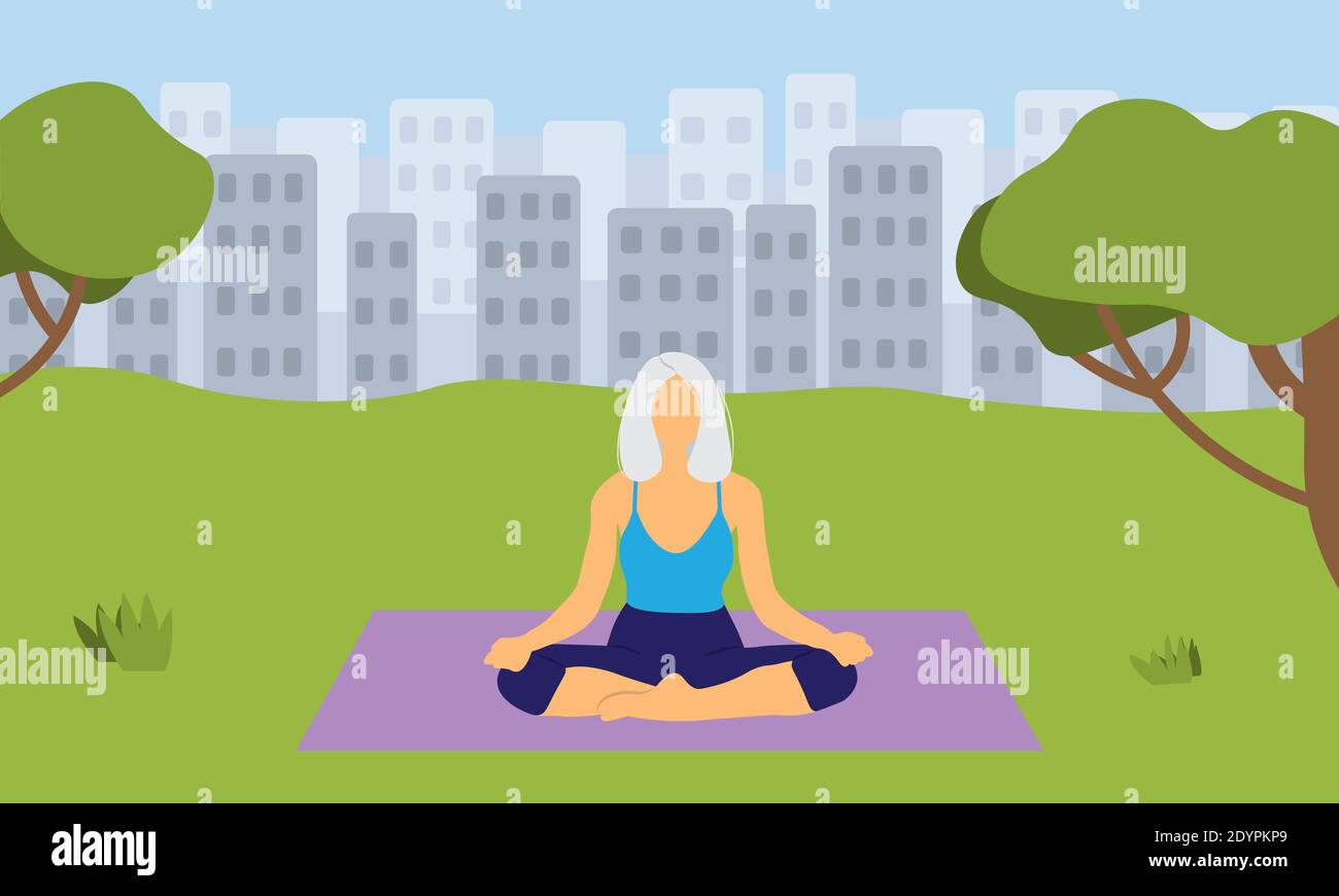 Relax mature woman Stock Vector Images - Alamy