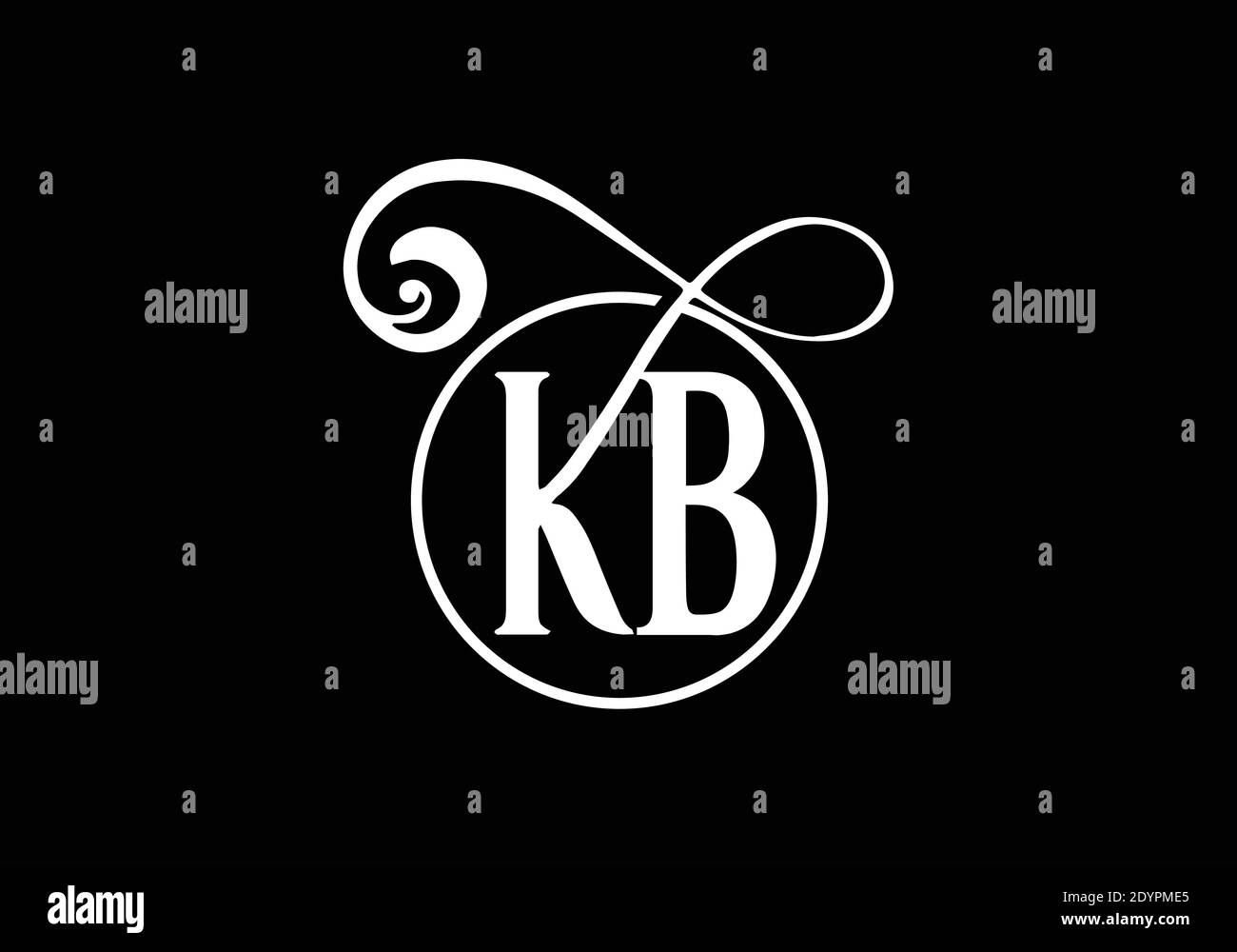 Initial Monogram Letter K B Logo Design Vector Template. K B Letter ...