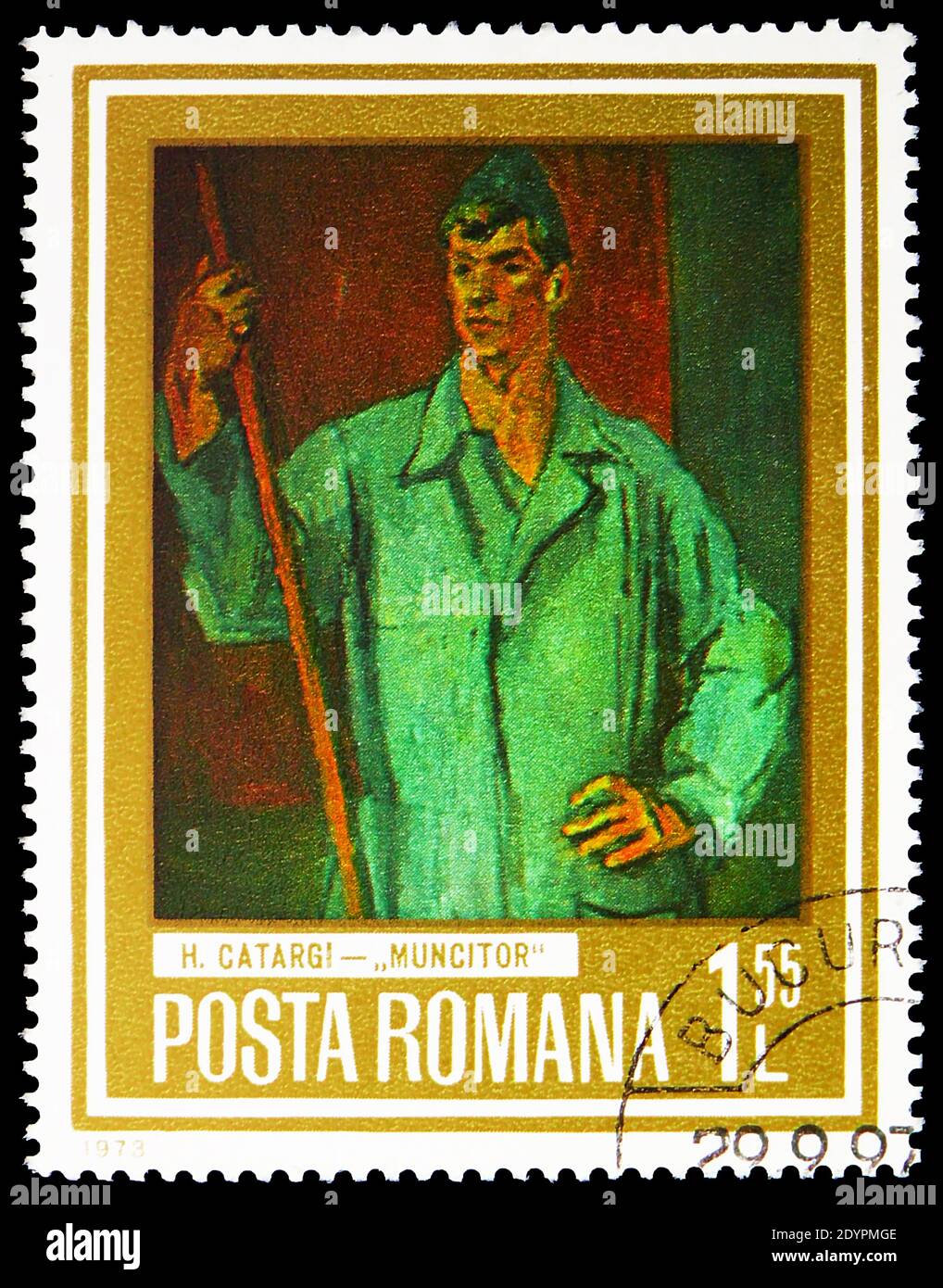 MOSCOW, RUSSIA - AUGUST 19, 2019: Postage stamp printed in Romania ...