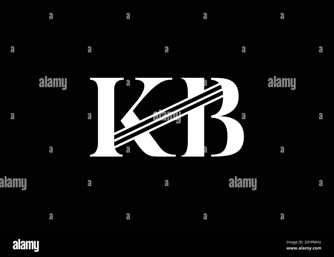 Initial Monogram Letter K B Logo Design Vector Template. K B Letter ...