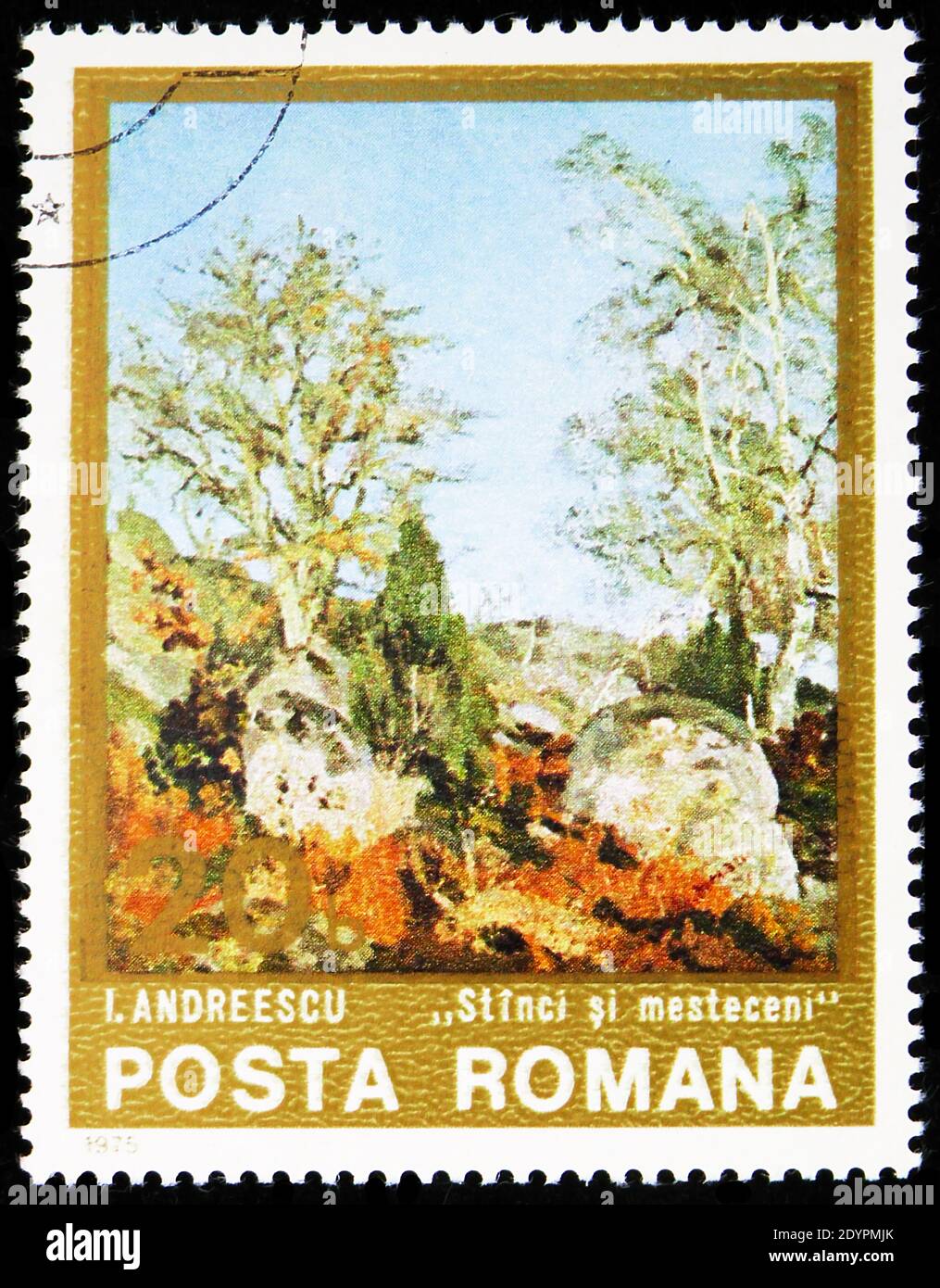 MOSCOW, RUSSIA - AUGUST 19, 2019: Postage stamp printed in Romania ...