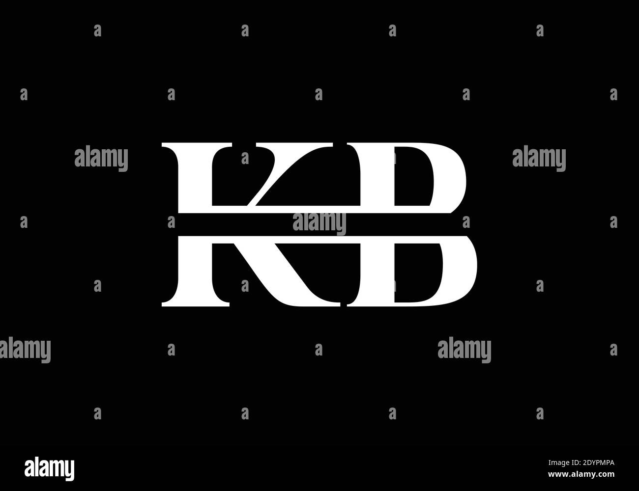 Initial Monogram Letter K B Logo Design Vector Template. K B Letter ...