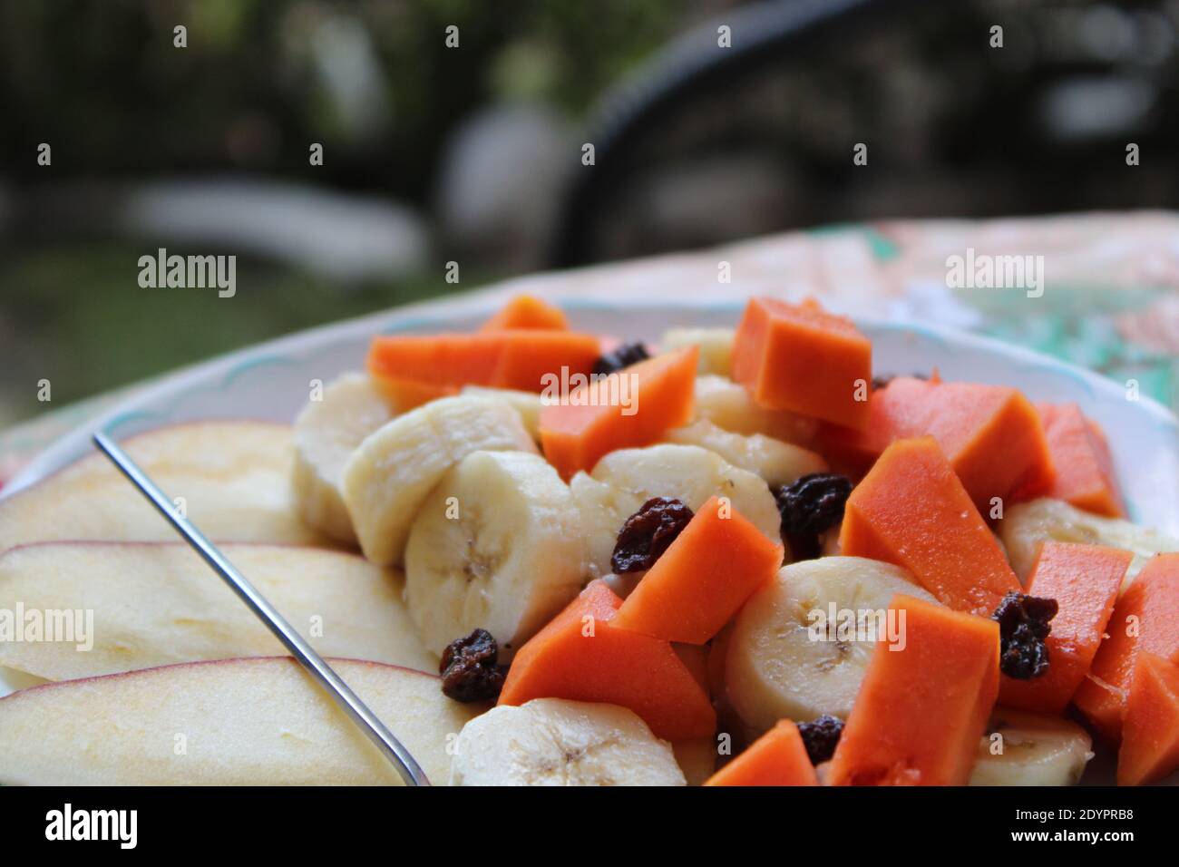 delicious tropical breakfast with many fruits and vegetables Stock ...