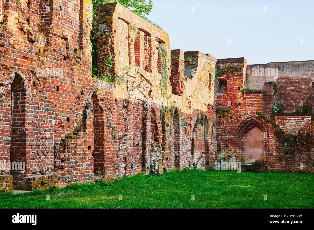 Medieval ruined monastery in a public park in Greifswald, Germany Stock ...