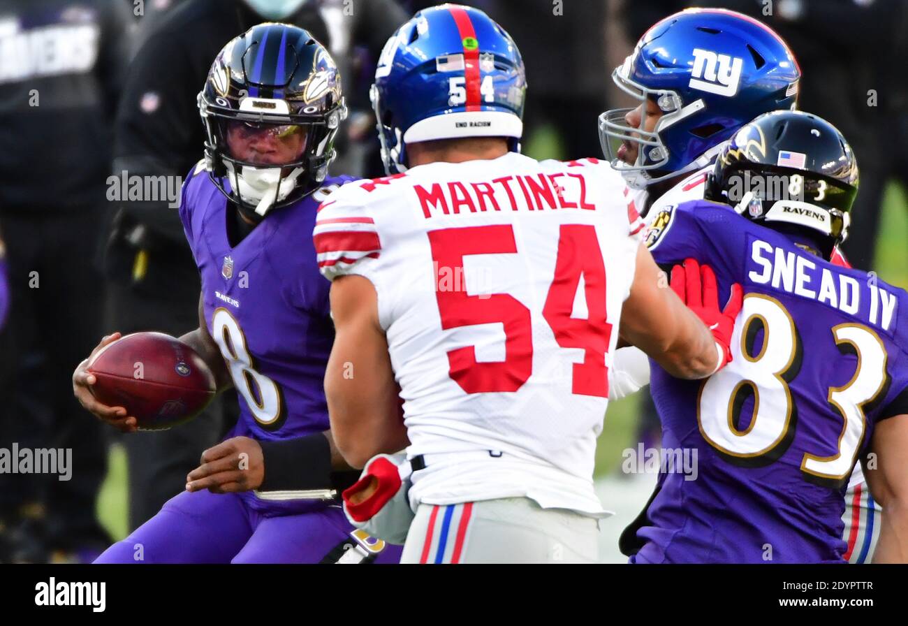 Baltimore, United States. 27th Dec, 2020. Baltimore Ravens quarterback ...